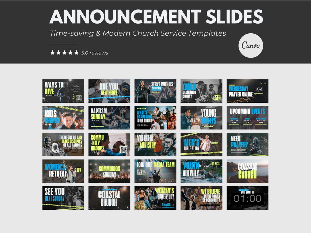 Church Announcements Slides Church Pre-service Slides Bundle Church ...