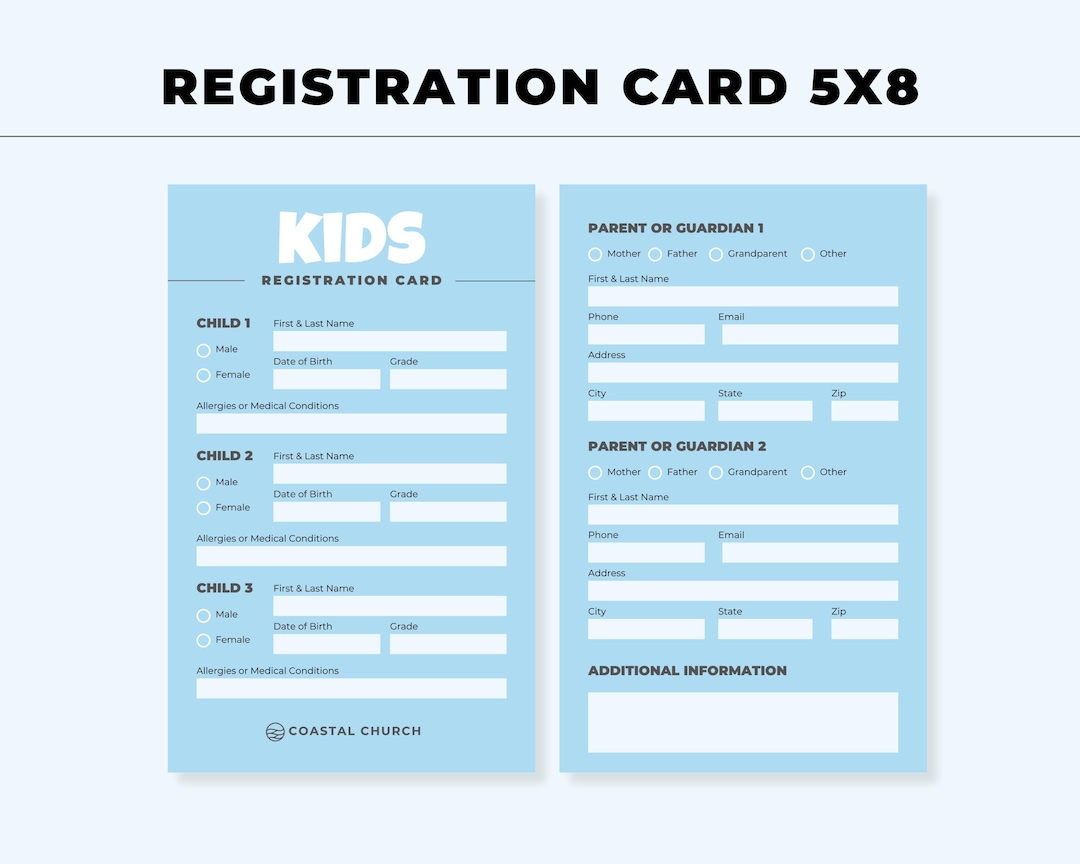 VBS Kids Ministry Registration Card Kids Flyer Ministry Sign Kids ...