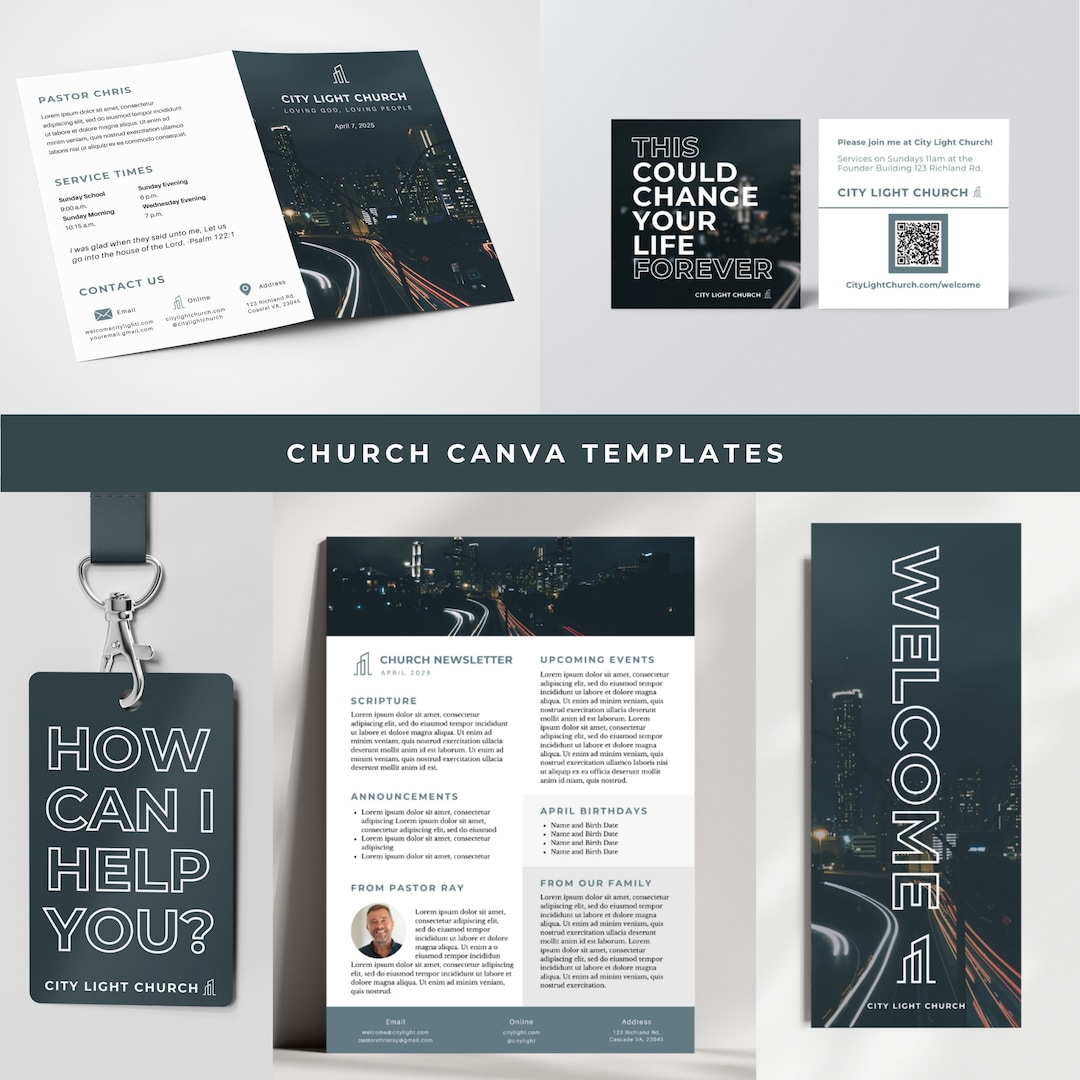 Church Template Bundle Church Bulletin Church Welcome Sign Church ...