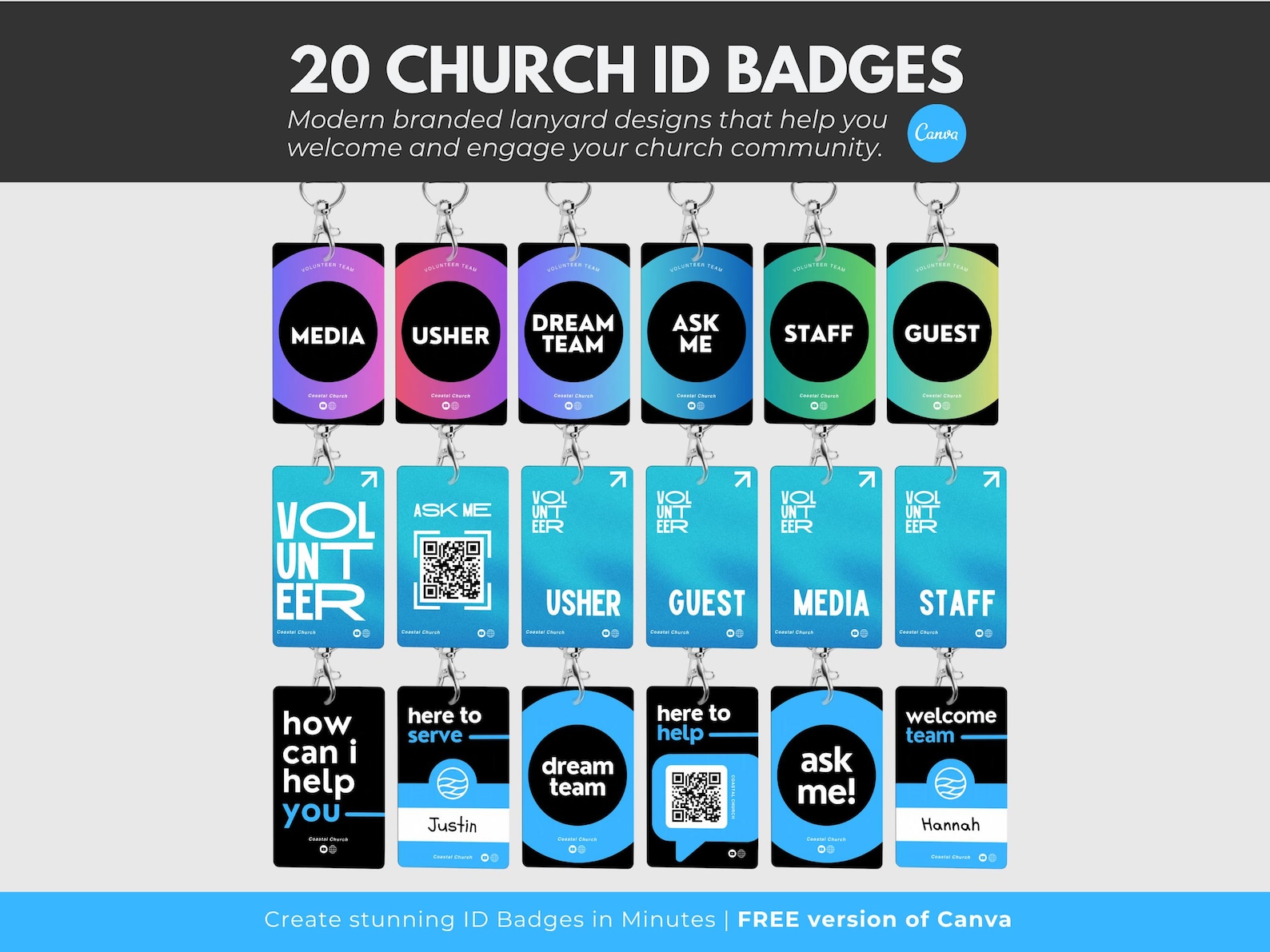 20 Modern Church Badge Templates, Lanyard Badge Template for Churches ...
