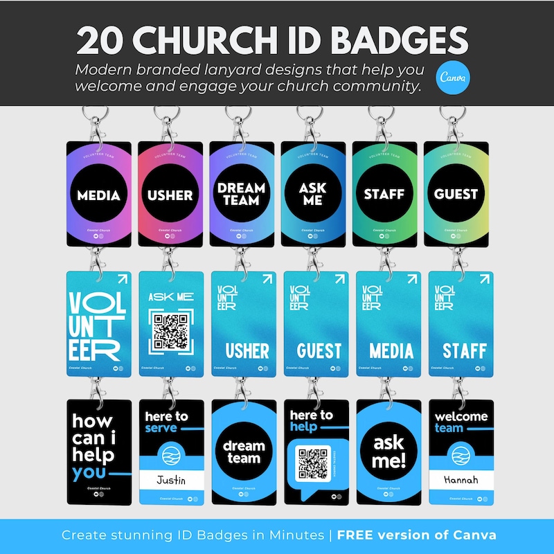 Church Badge Template - Etsy