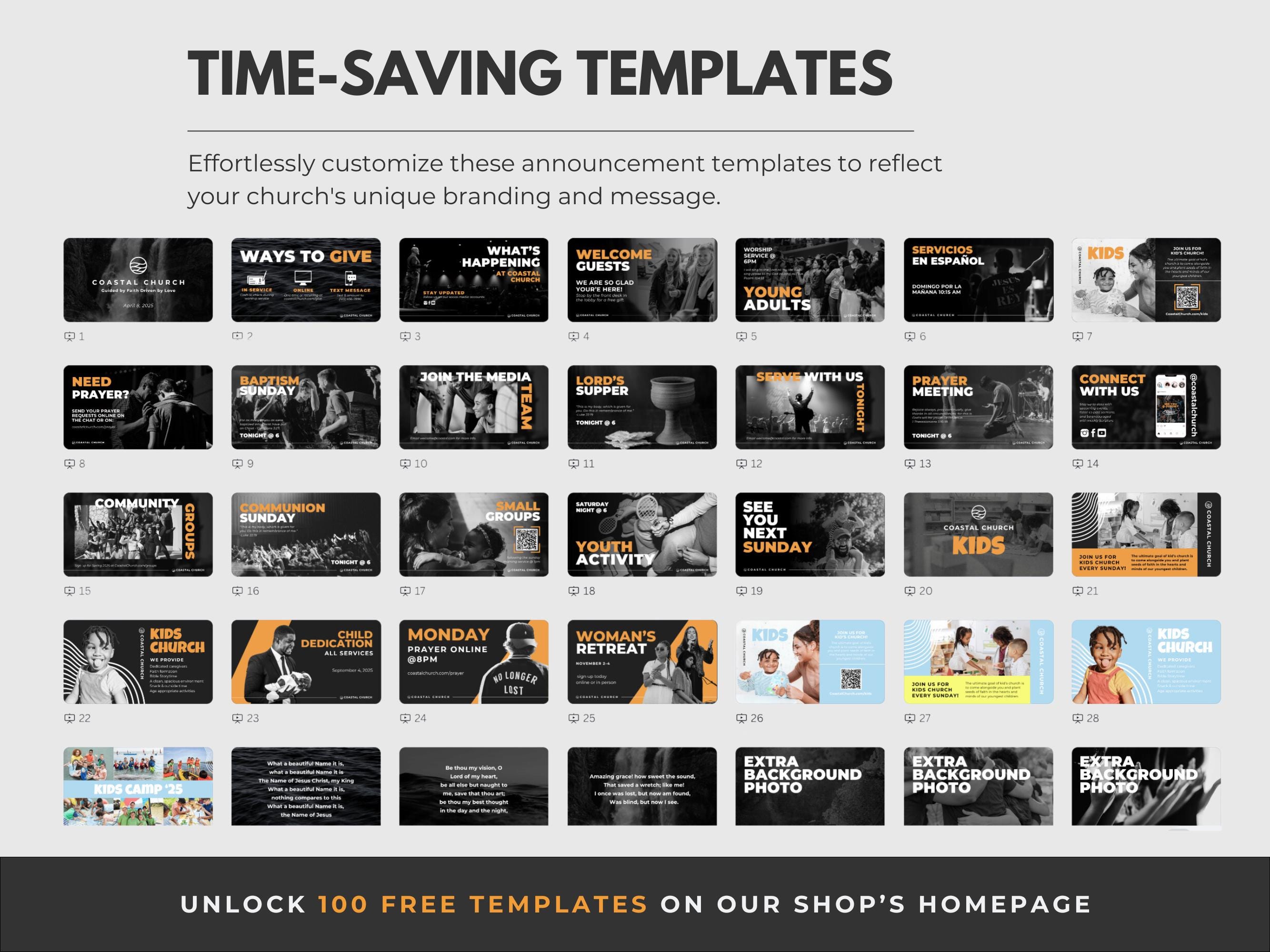 Church Announcements Slides Church Pre-service Slides Bundle Church ...
