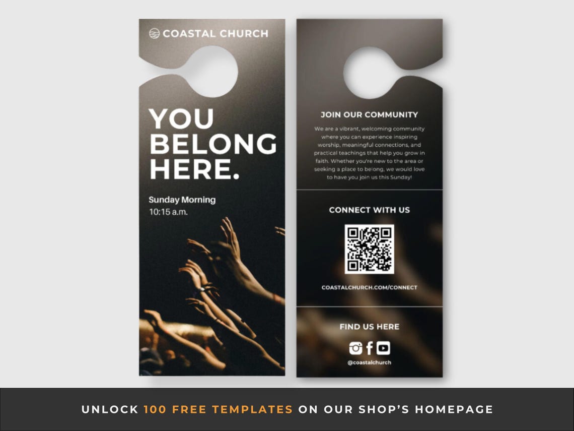 Church Outreach Flyer Template, Church Door Hanger Flyer, Canva Church ...