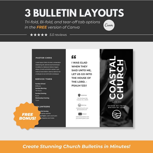 Church Bulletin Covers Black and White - Etsy