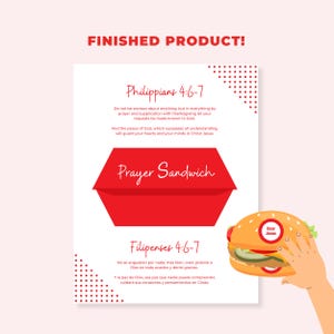 VBS Kids Prayer Sandwich Activity DIY Prayer Craft Printable Bible ...