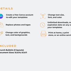 Modern Church Bulletin Bundle Canva Church Templates Editable Church ...