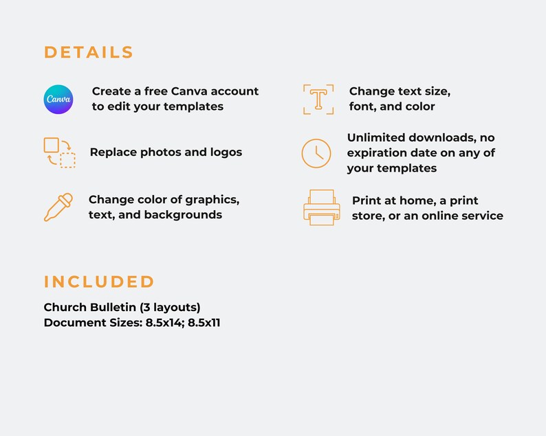 Modern Church Bulletin Bundle Canva Church Templates Editable Church ...