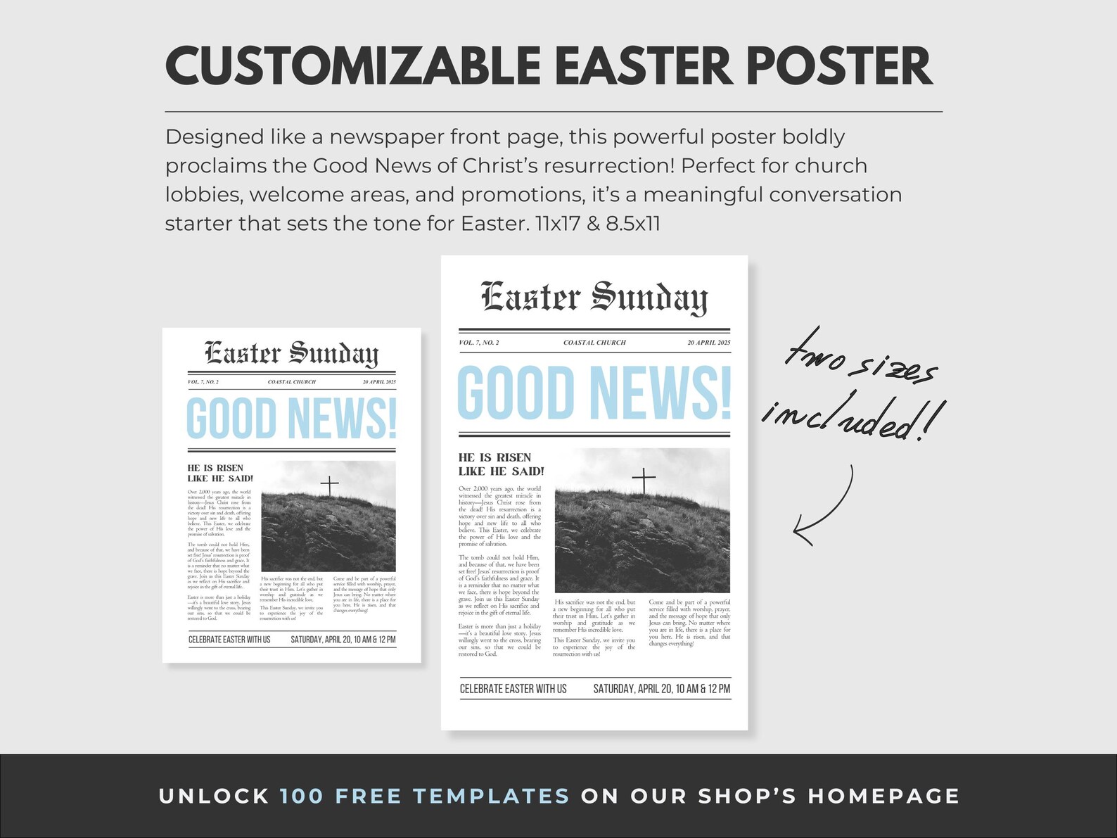 Church Easter Graphics Templates, Easter Bundle for Churches, Church ...