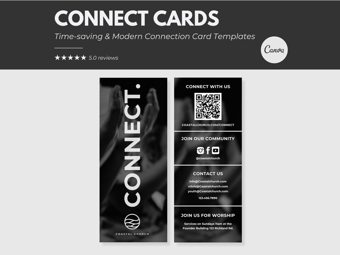 Church Connection Card Template Church Canva Template Church Templates ...
