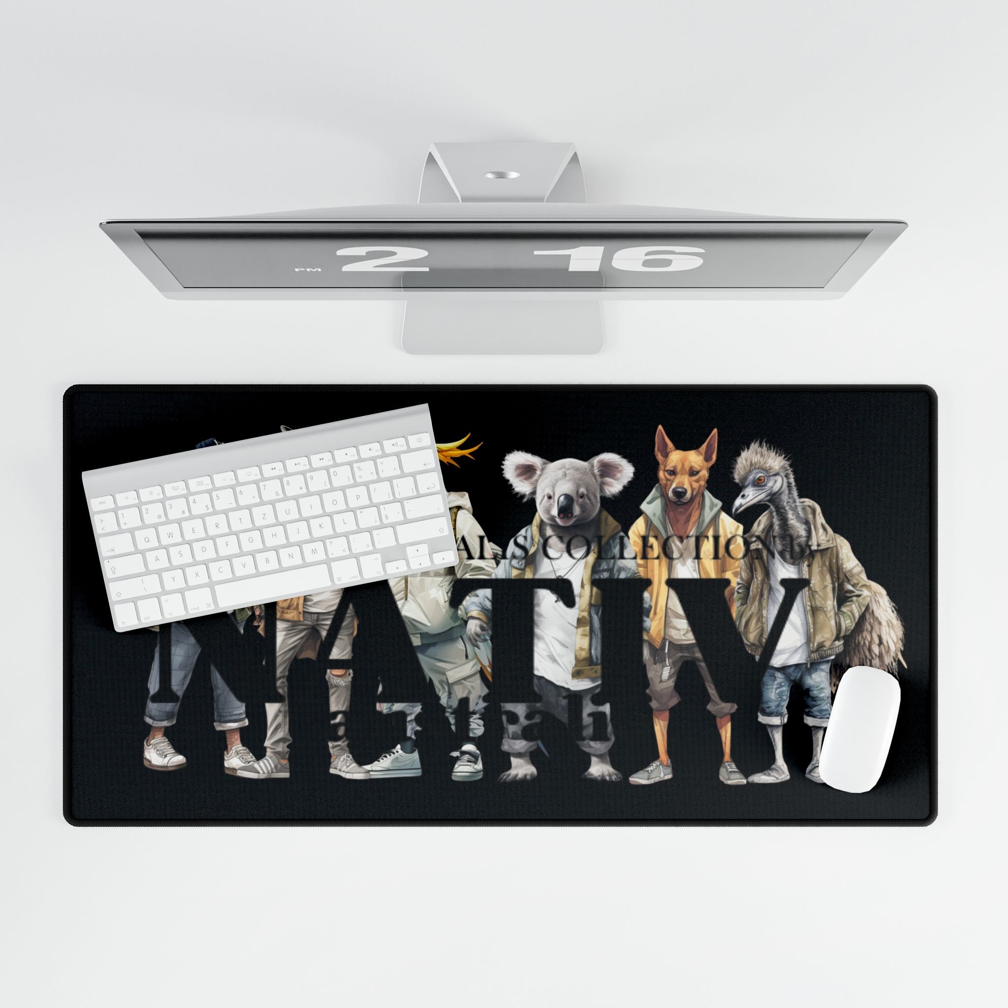 Australian Native Desk Mat & Mouse Pad Animals Koala, Dingo, Crocodile ...