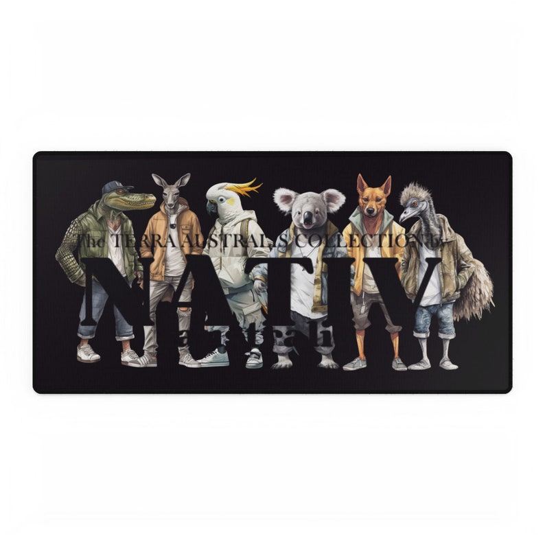 Australian Native Desk Mat & Mouse Pad Animals Koala, Dingo, Crocodile ...