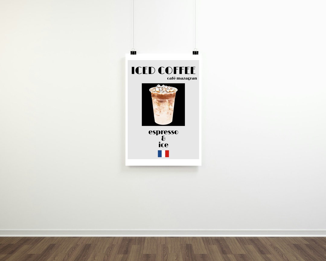 Iced Coffee Cafe Mazagran Art Print | Modern Home Decor (digital ...