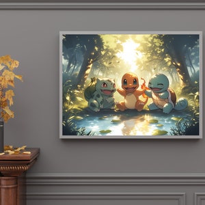 Pokemon Starters S01, Anime Poster, High Quality, Printable Wall Art ...