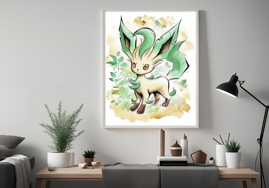 Leafeon Pokemon, Anime Poster, High Quality, Printable Wall Art ...