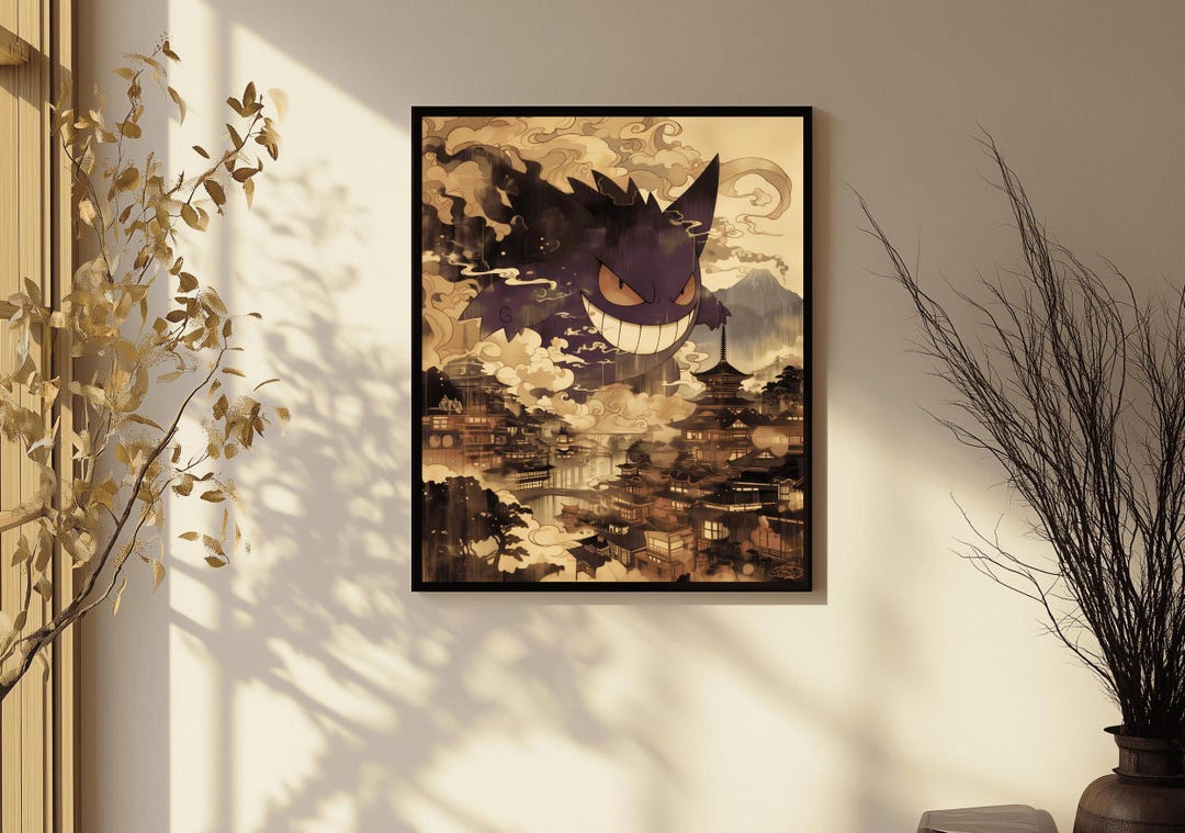 Gengar Poster, Pokemon, Anime, High Quality, Printable Wall Art ...