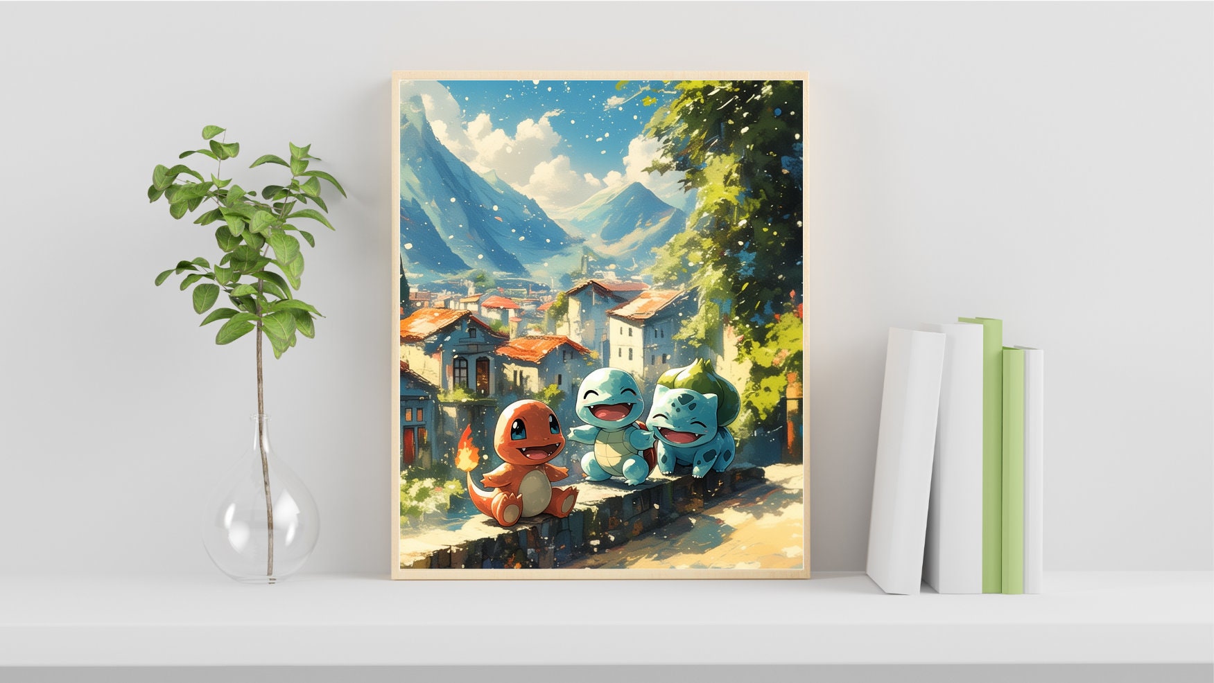 Pokemon Starters Poster, Anime Poster, High Quality, Printable Wall Art ...