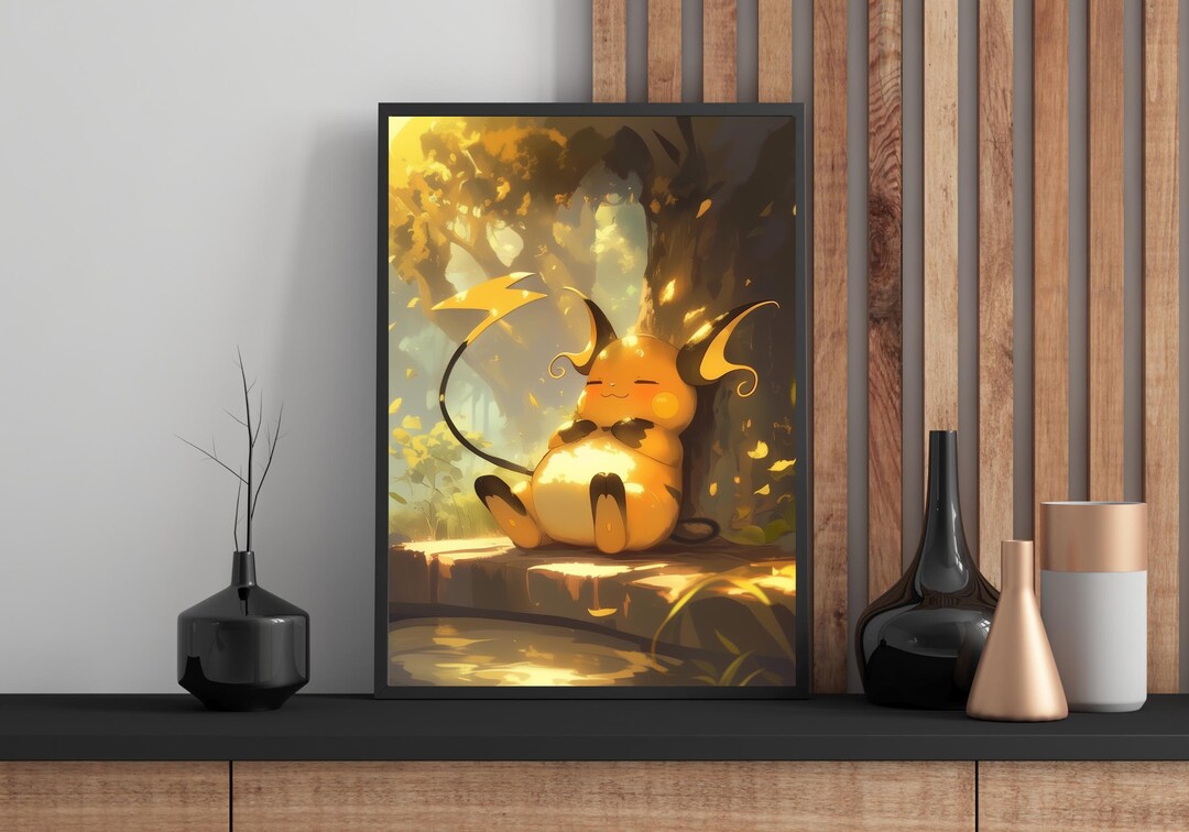 Raichu Pokémon, Anime Poster, High Quality, Printable Wall Art, Bedroom ...