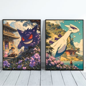 Gengar, Lugia Pokemon, Bundle, Anime Poster, High Quality, Printable ...