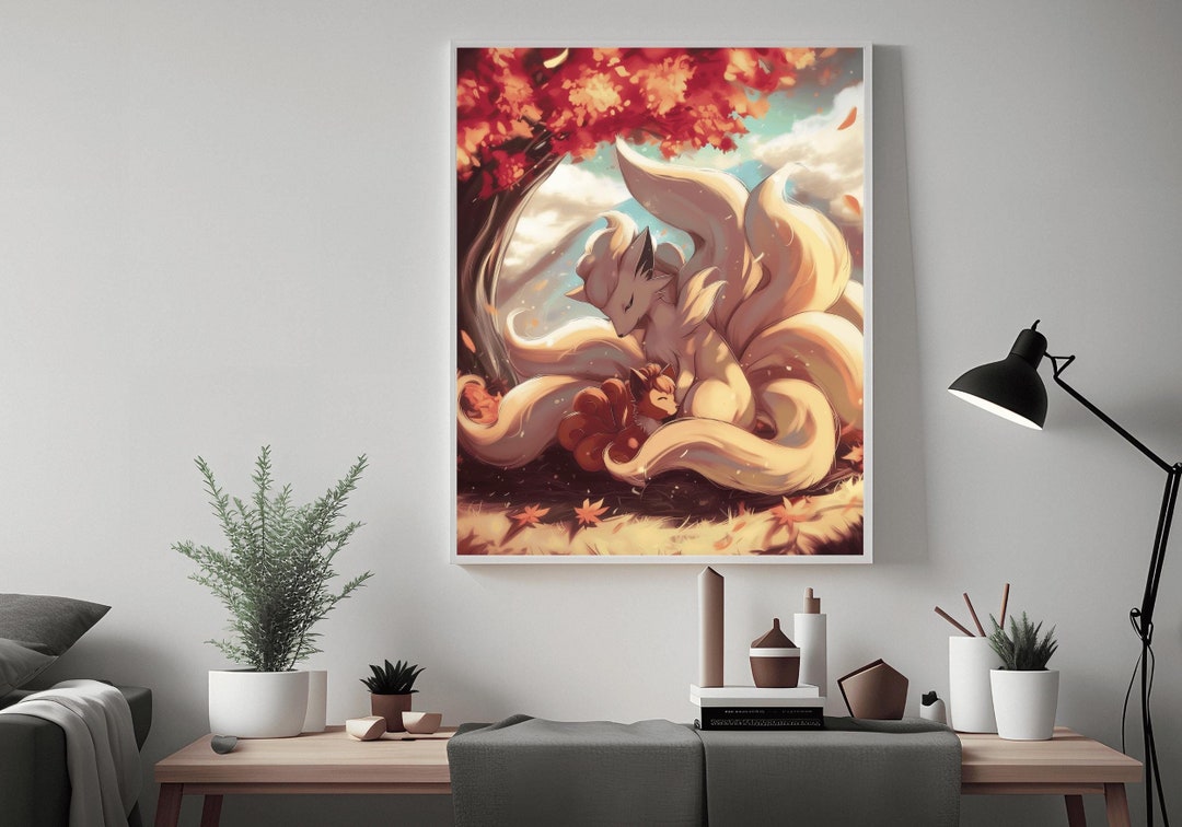Ninetales and Vulpix Anime Art Print: Japanese Poster (digital Download ...