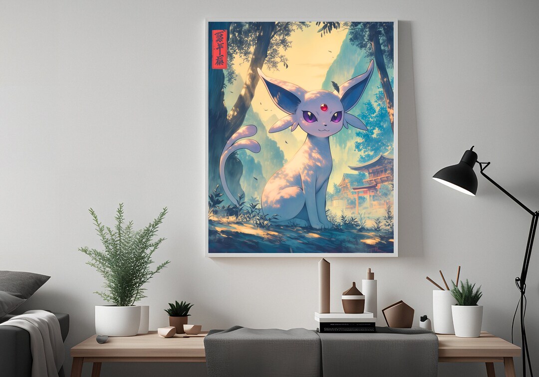 Espeon Pokemon, Anime Poster, High Quality, Printable Wall Art, Bedroom ...
