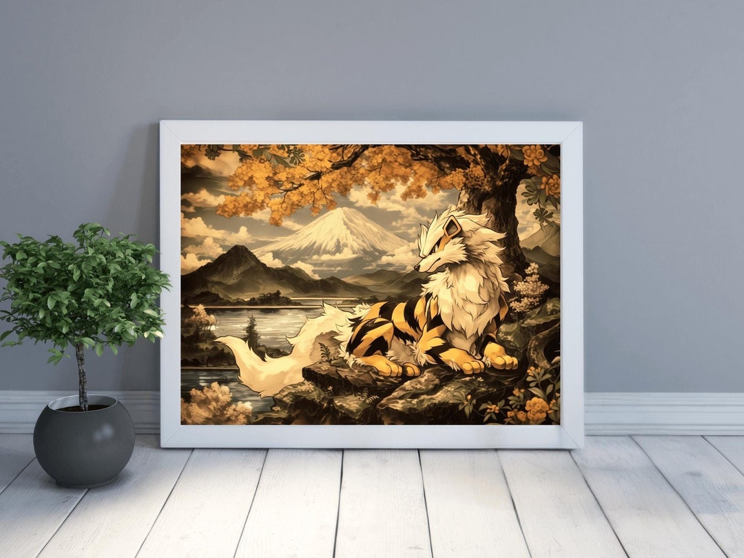 Arcanine, Anime Poster, Cute Dog Monster, High Quality, Printable Wall ...