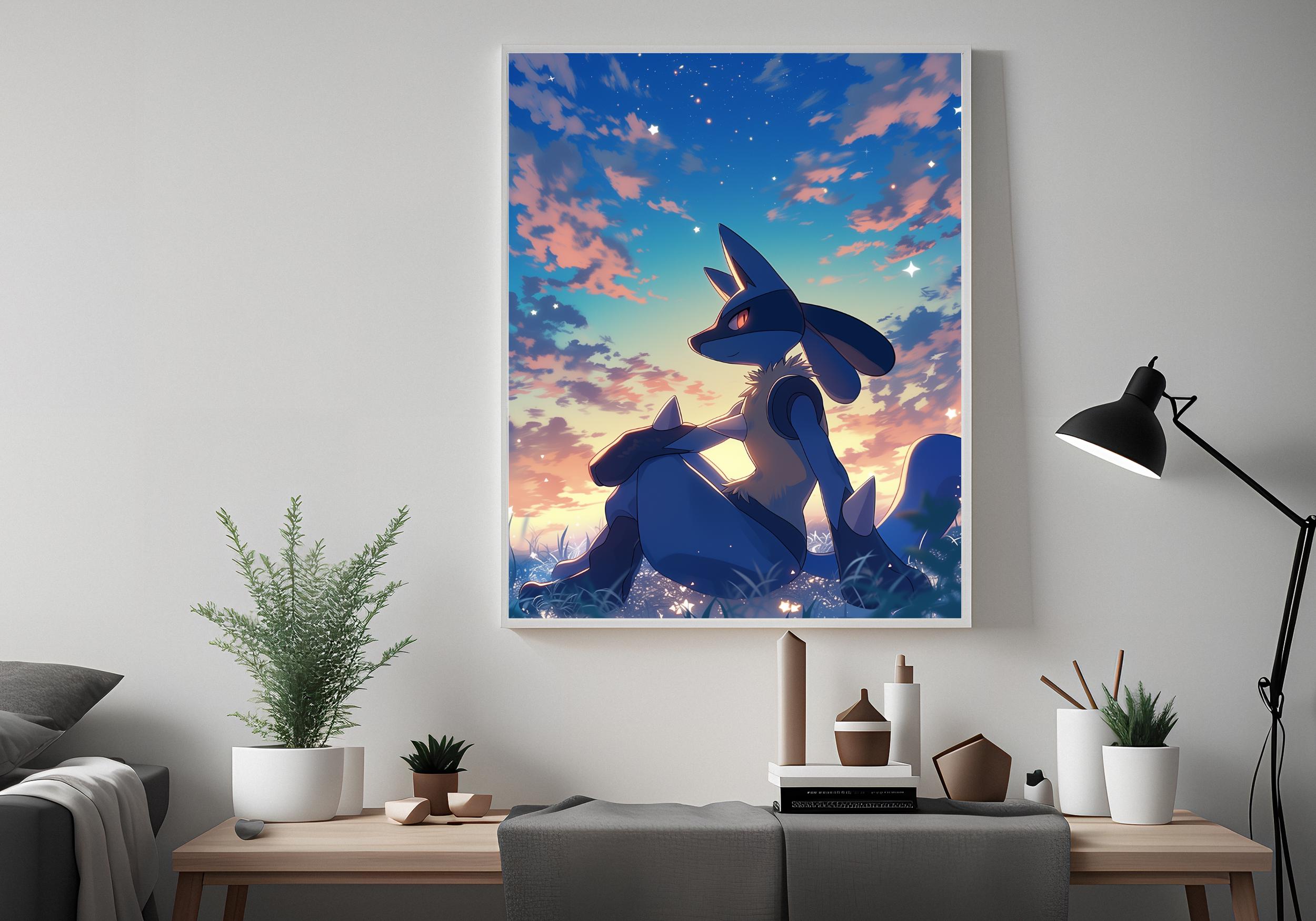 Lucario Pokemon, Anime Poster, High Quality, Printable Wall Art ...