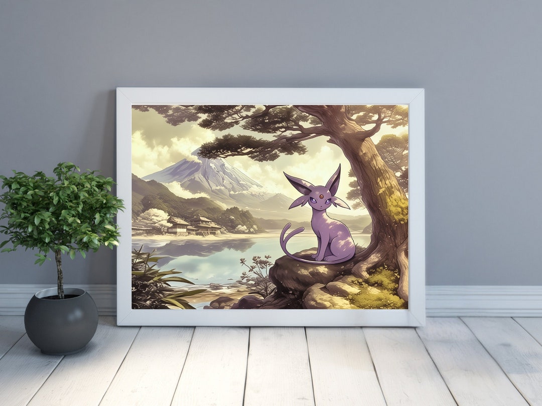 Espeon Pokemon, Anime Poster, High Quality, Printable Wall Art, Bedroom ...