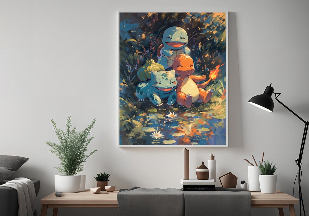Pokemon Starters Poster, Anime Poster, High Quality, Printable Wall Art ...