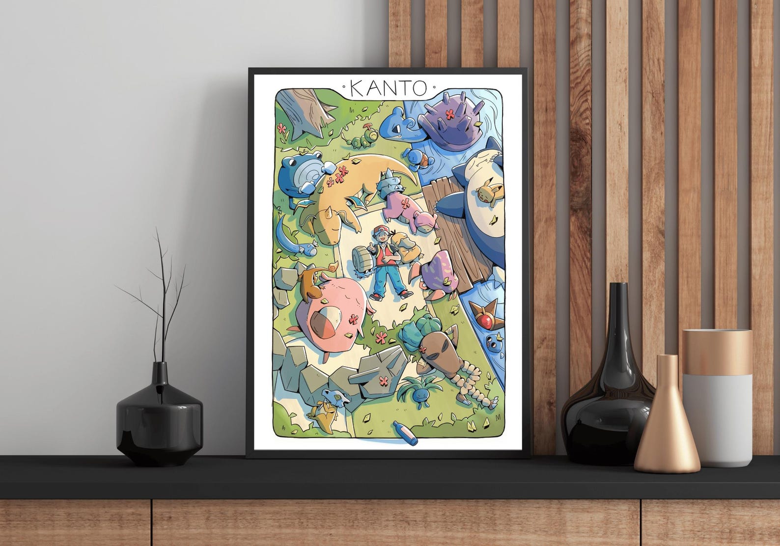 Kanto & Johto Posters, Pokémon-inspired Digital Art Prints – Set of 2 ...
