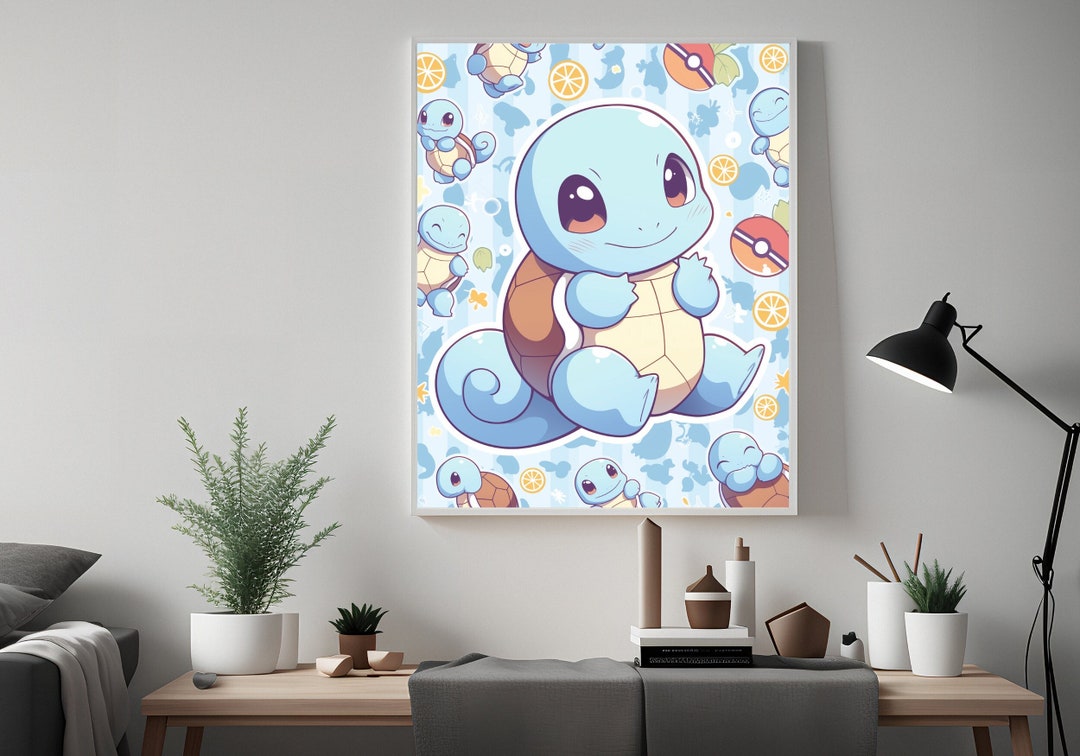 Squirtle Pokemon, Anime Poster, High Quality, Printable Wall Art ...