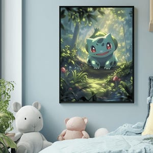Bulbasaur Poster, Anime, High Quality, Printable Wall Art, Bedroom Wall ...