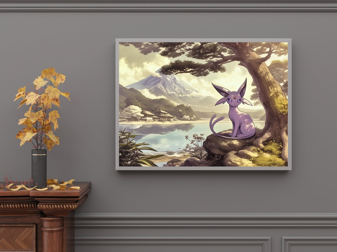 Espeon Pokemon Poster, Anime, High Quality, Printable Wall Art, Bedroom ...