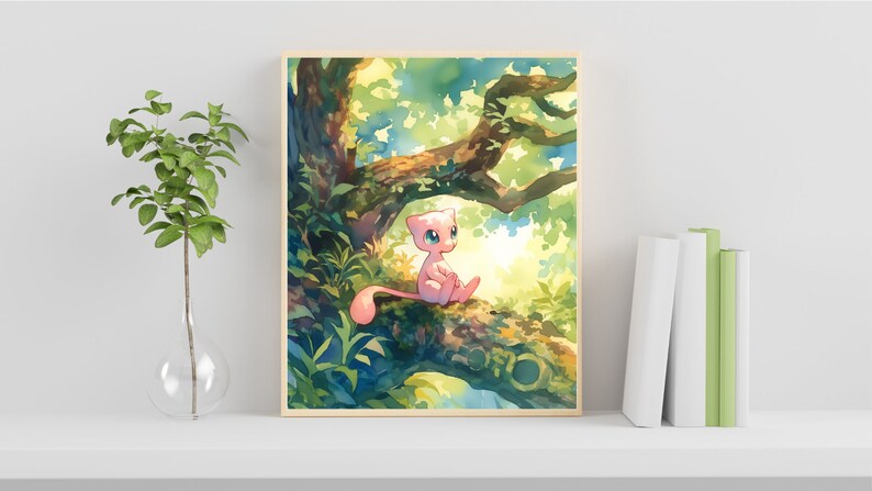 Mew Pokemon, Anime Poster, High Quality, Printable Wall Art, Bedroom ...