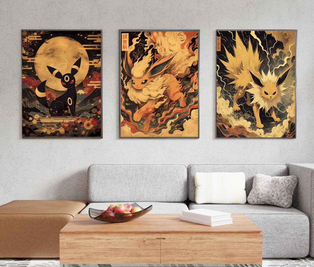 Umbreon, Flareon, Jolteon, Pokemon Bundle, Anime Poster, High Quality ...