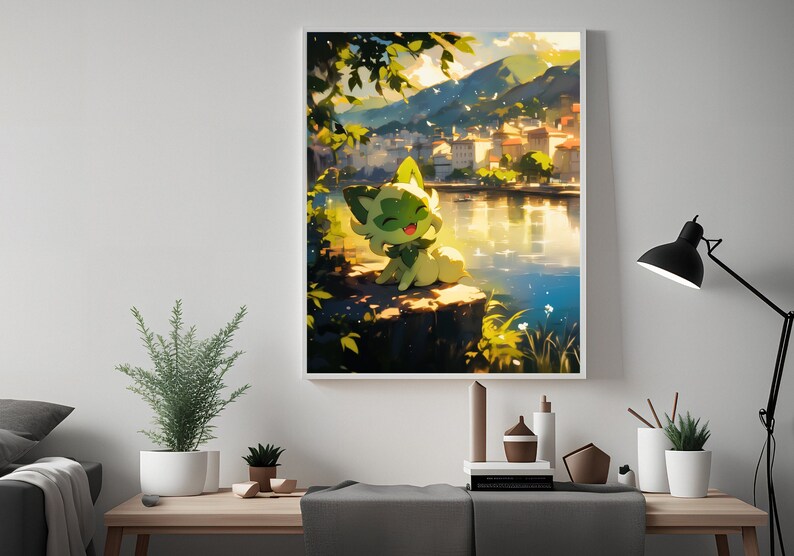 Sprigatito Pokemon, Anime Poster, High Quality, Printable Wall Art ...