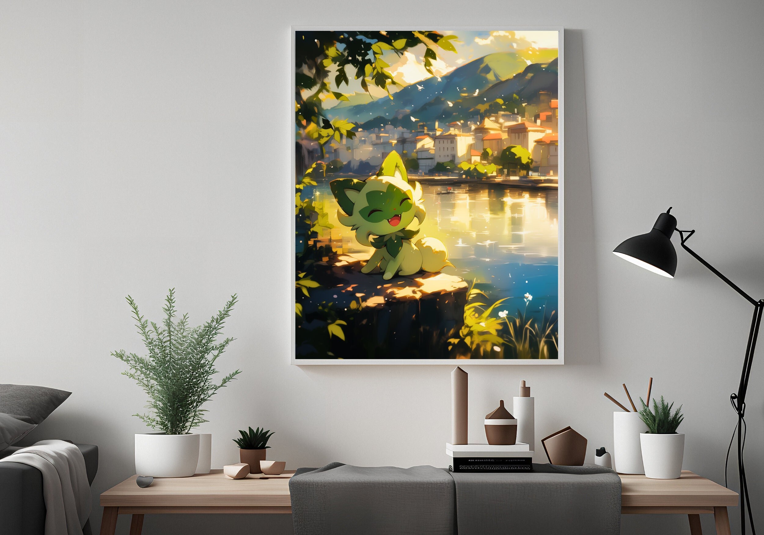 Sprigatito Pokemon, Anime Poster, High Quality, Printable Wall Art ...