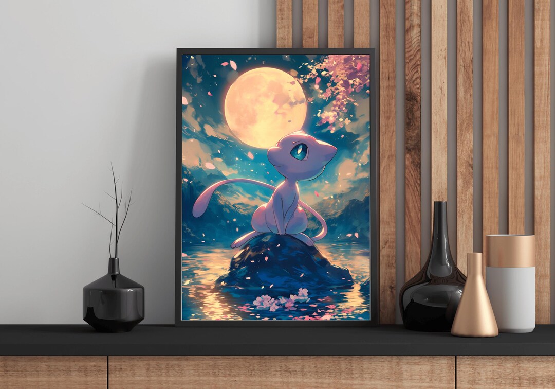 Mew Pokemon, pôster de anime, alta qualidade, arte de parede para ...