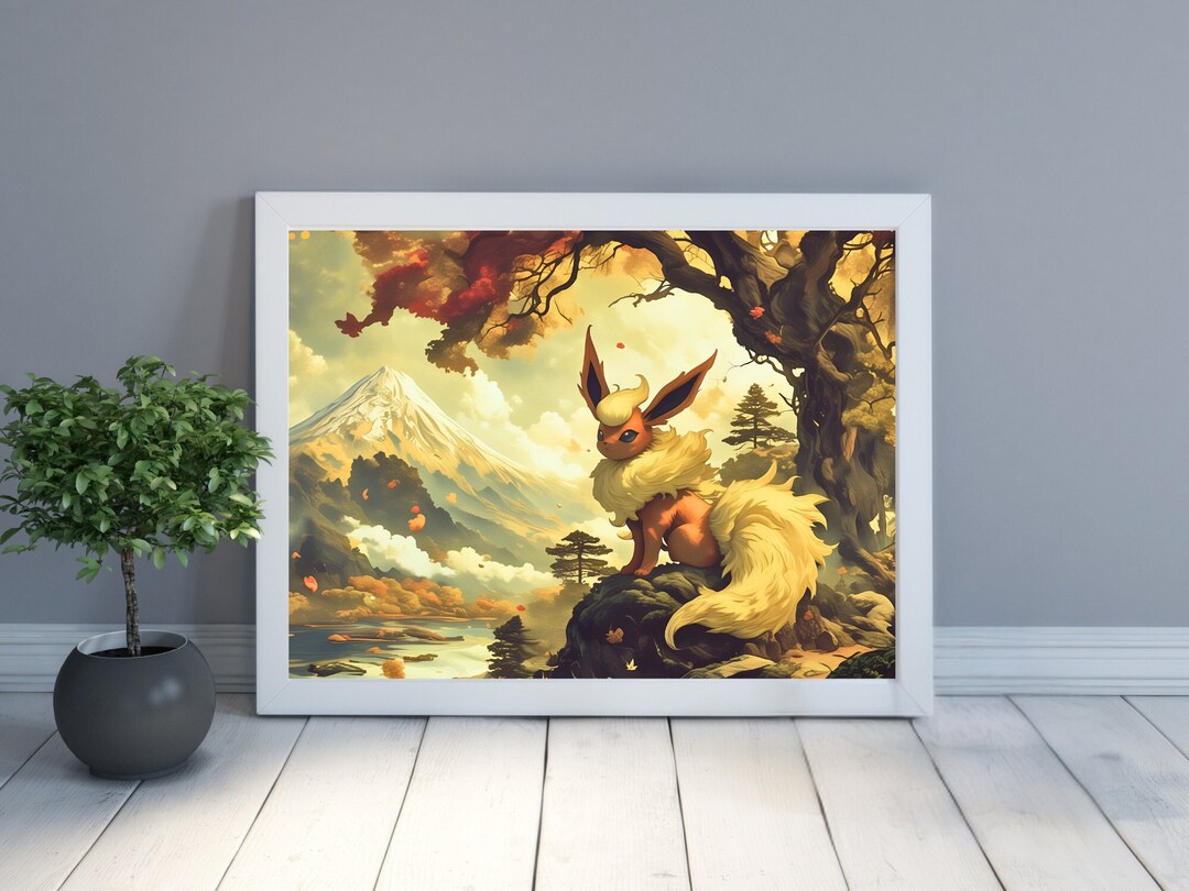 Flareon Pokemon, Anime Poster, High Quality, Printable Wall Art ...