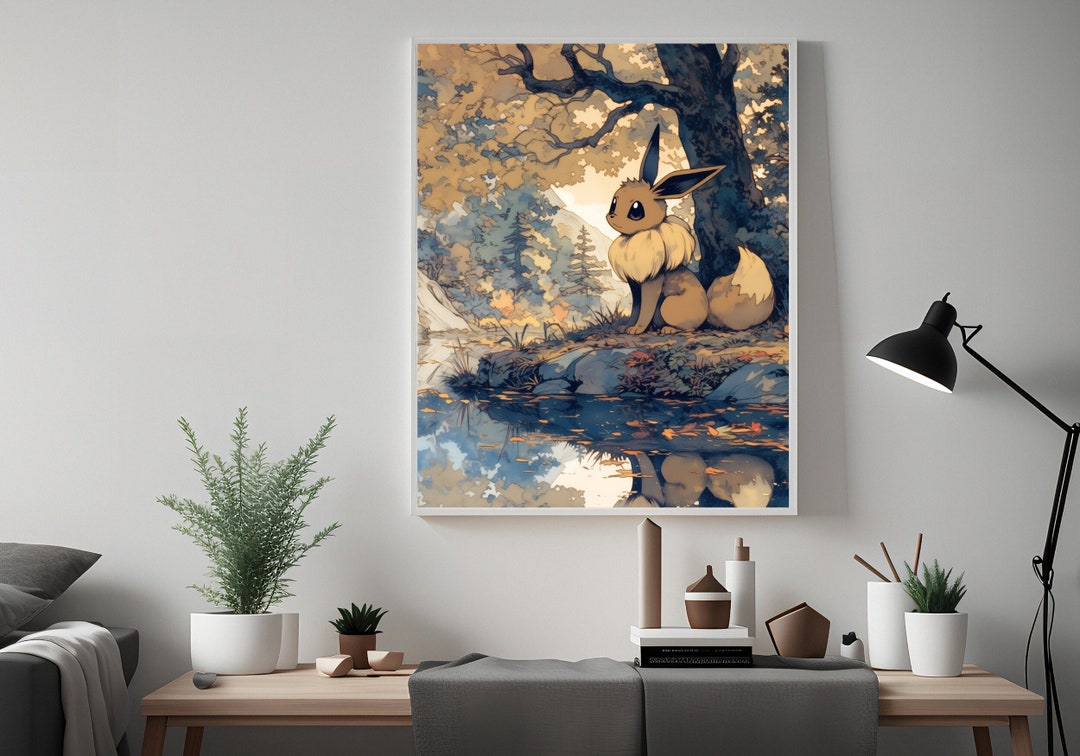 Eevee Pokemon, Anime Poster, High Quality, Printable Wall Art, Bedroom ...
