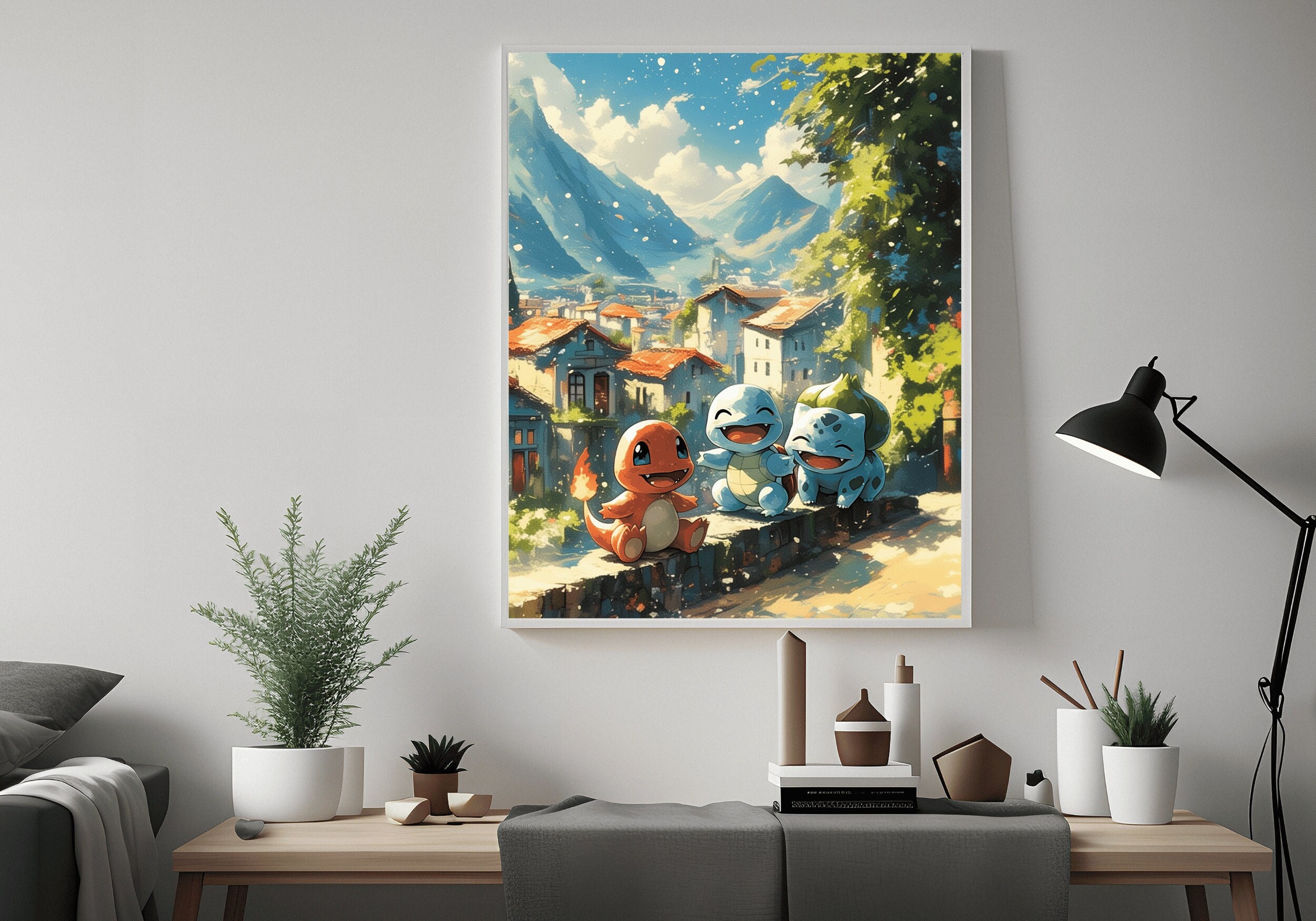 Pokemon Starters Poster, Anime Poster, High Quality, Printable Wall Art ...