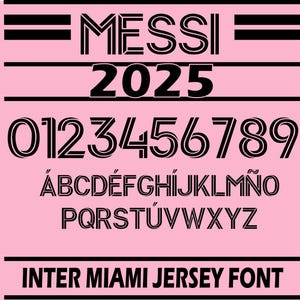 Inter Miami 2026 Jersey Font – Digital Download for Shirts, Names ...