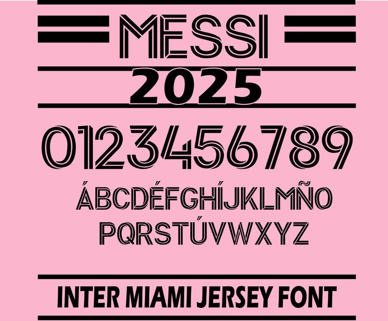 Inter Miami 2026 Jersey Font – Digital Download for Shirts, Names ...