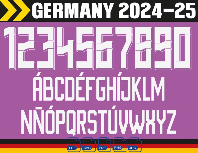 Germany 2024-2025 Jersey Font SVG TTF Pdf Png Jpg - Etsy Australia