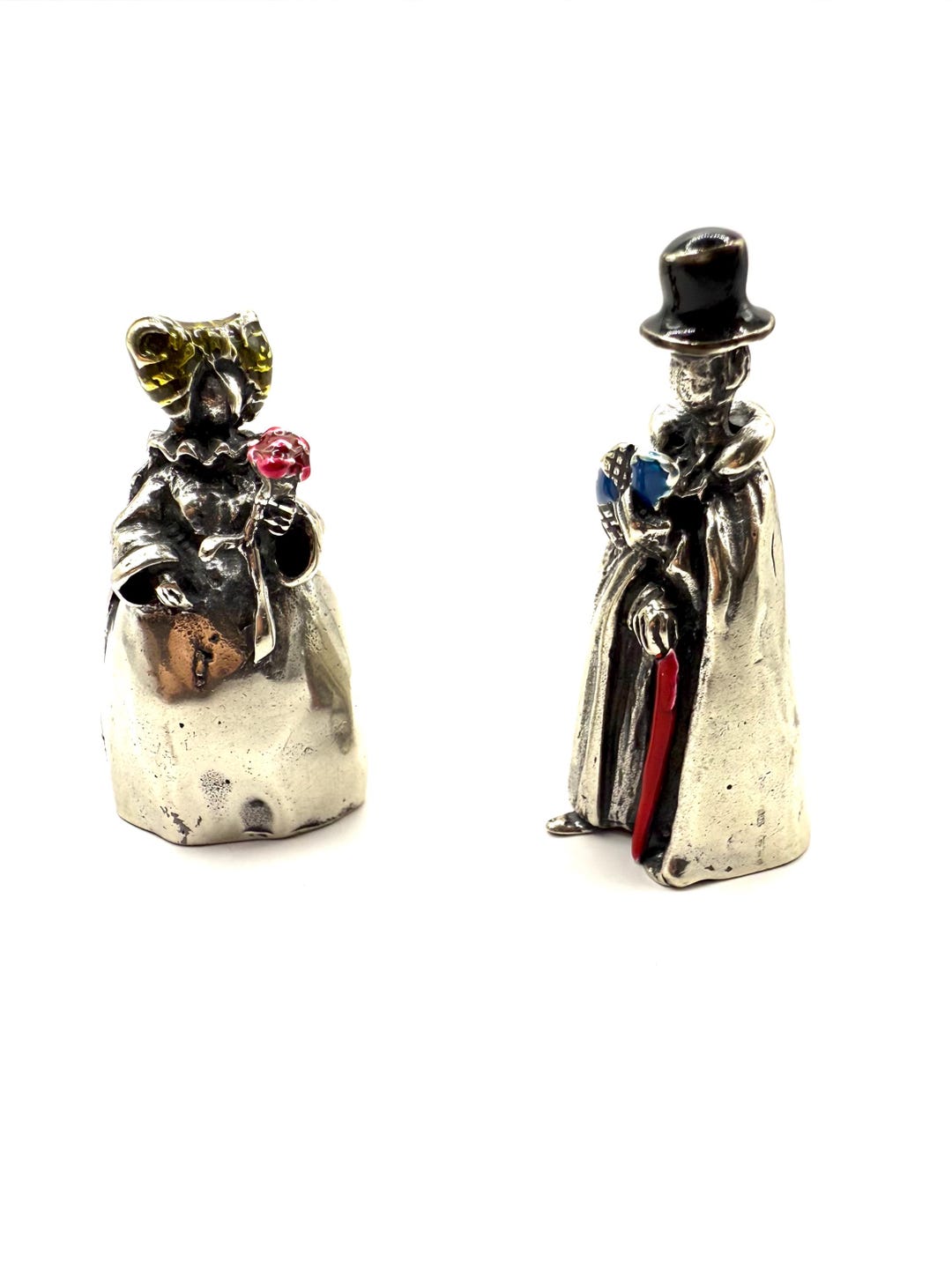 Silver Miniature Bells/chamber Bells/table Bells With Figures | Lady-in ...