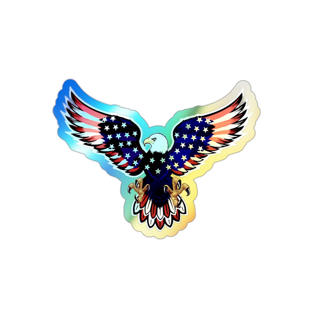 Bald Eagle USA holographic Die-cut Stickers - Etsy