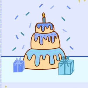 Printable Birthday Card Blue Affordable Instant Download Cute - Etsy