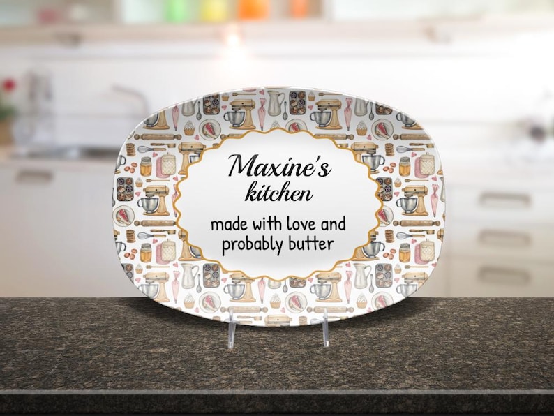 Personalized Kitchen Platter Custom Baker Gift Serving Tray for Mom ...