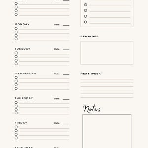 Minimalist Daily Checklist Printable & Fillable, to Do List Template ...