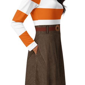 Anxiety Costume Inside Out Emotion Dress Long Sleeve Knee Length ...