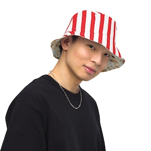 Popcorn Bucket Hat Reversable Festival Hat, Popcorn Costume, Cosplay ...